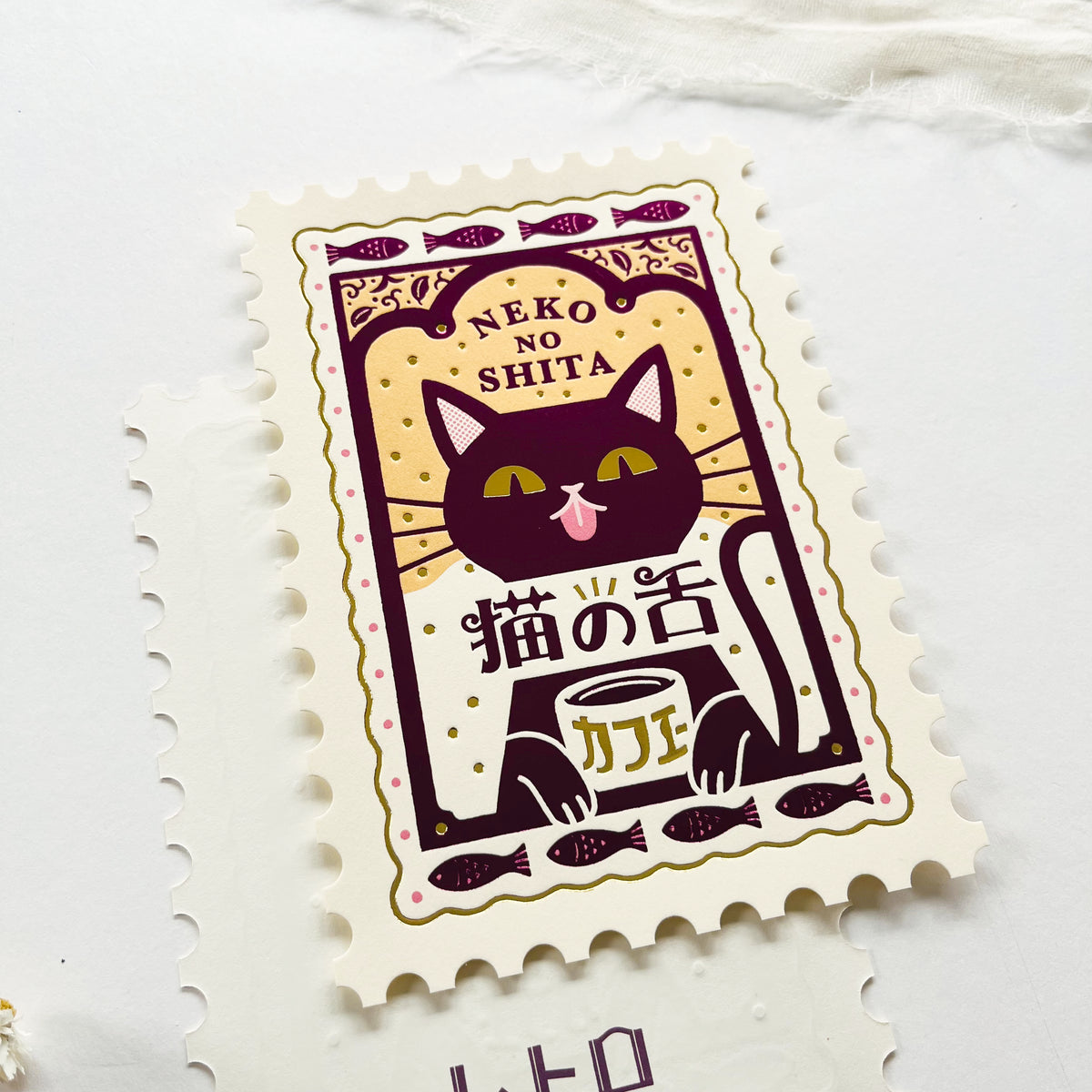 OB1 x Rokkaku Foil Postcard - Neko No Shita – niconeco zakkaya