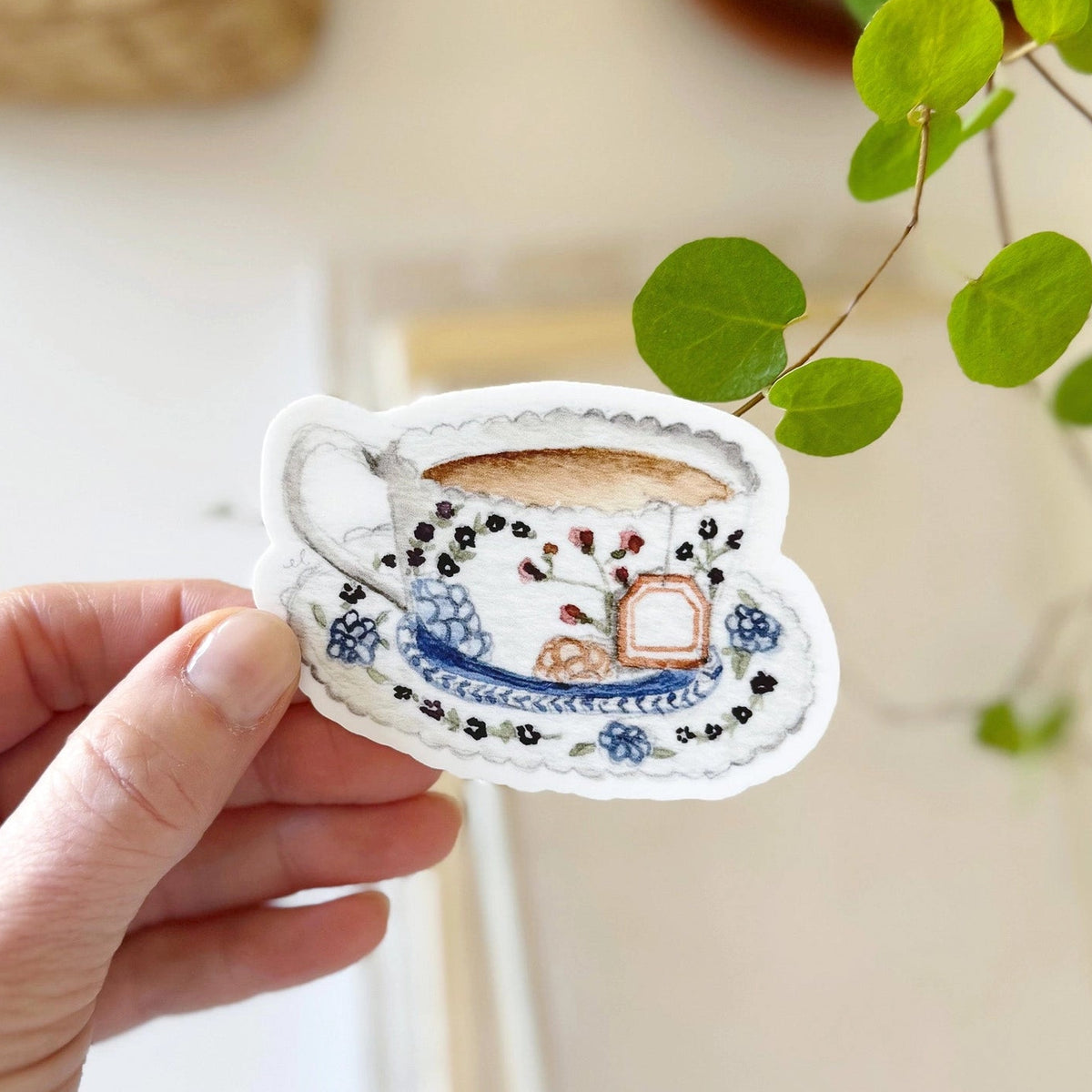 Emily Lex Sticker - Blue Tea Cup – niconeco zakkaya