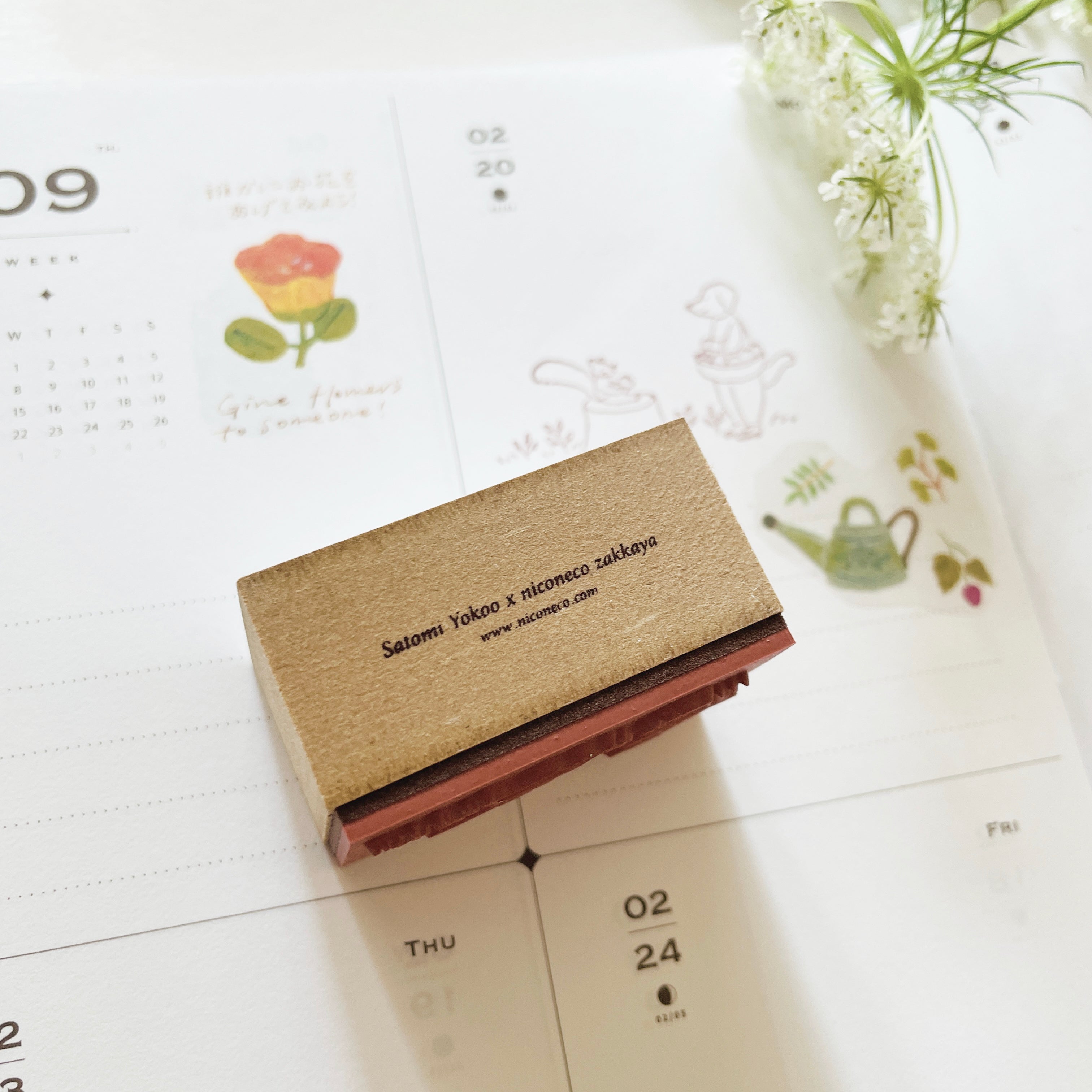 Yokoo Satomi x niconeco zakkaya Rubber Stamp - Family Time