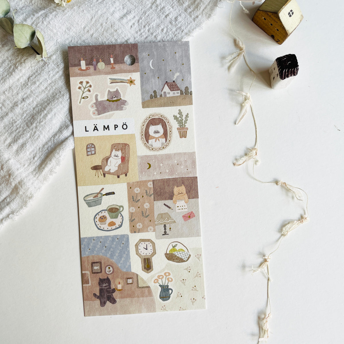 Mindwave Lämpö Sticker Sheet - Evening with Cats – niconeco zakkaya