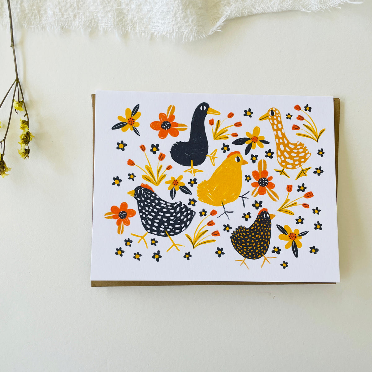 Rani Ban Greeting Card - Farm Friends & Flowers – niconeco zakkaya
