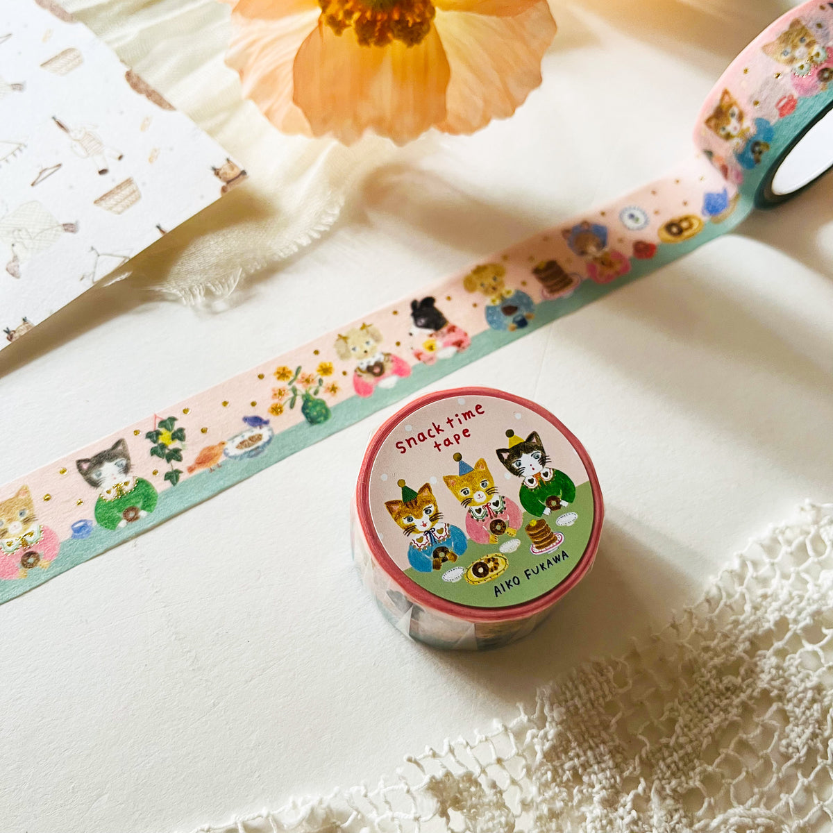 Aiko Fukawa Foil-Stamped Masking Tape - Snack Time – niconeco zakkaya