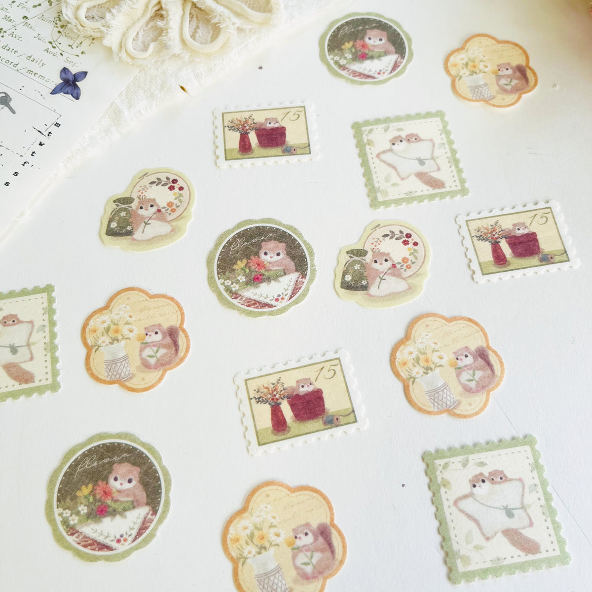 Mattari Animals Flake Seals - Flower x Momonga – niconeco zakkaya