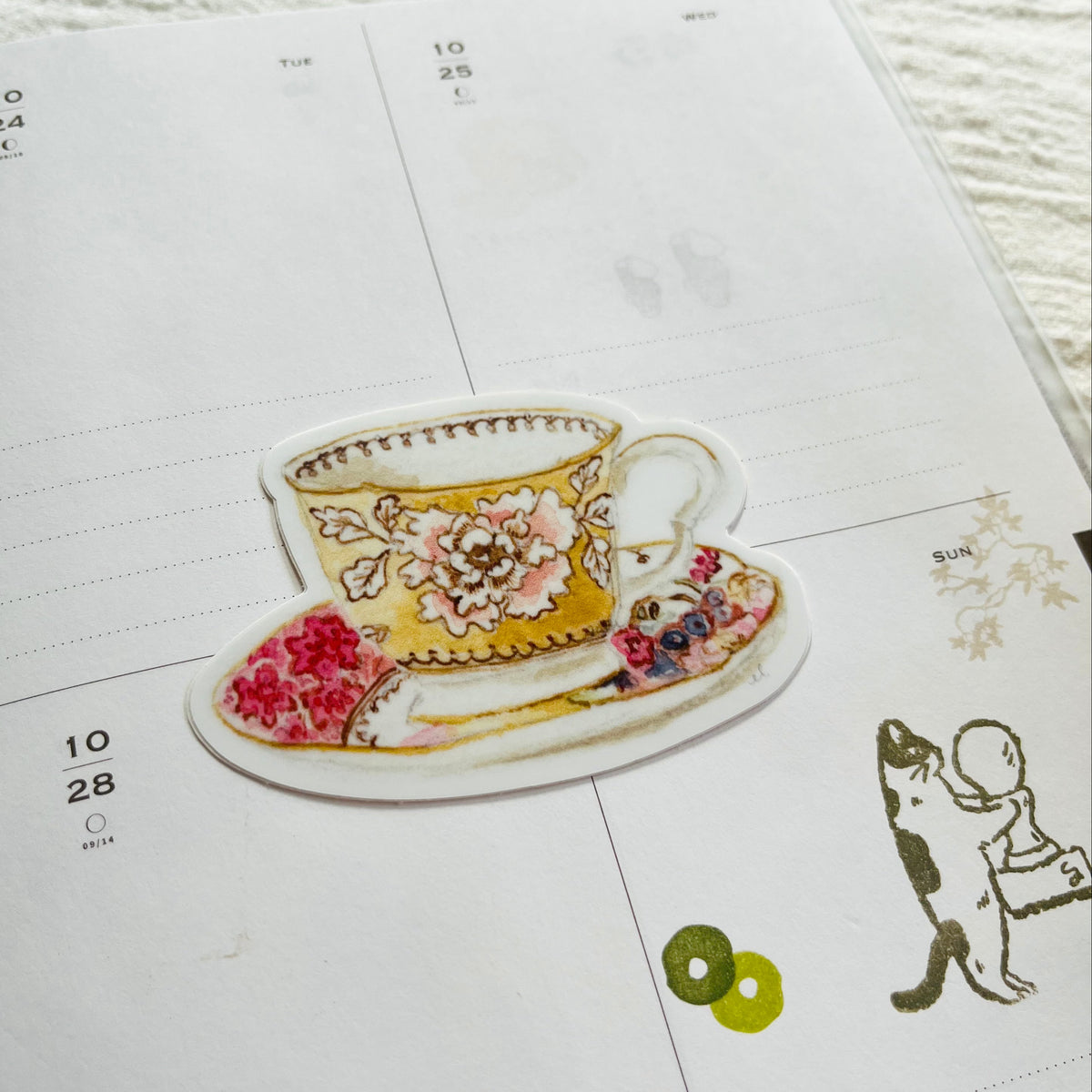 Emily Lex Sticker - Yellow Tea Cup – niconeco zakkaya