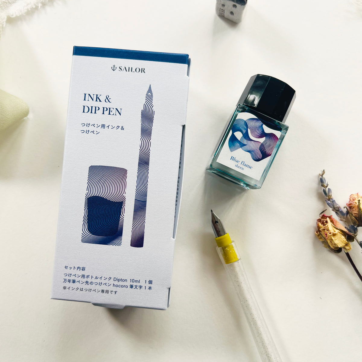Sailor Dipton Ink + Hocoro Pen Set - Blue Flame – niconeco zakkaya