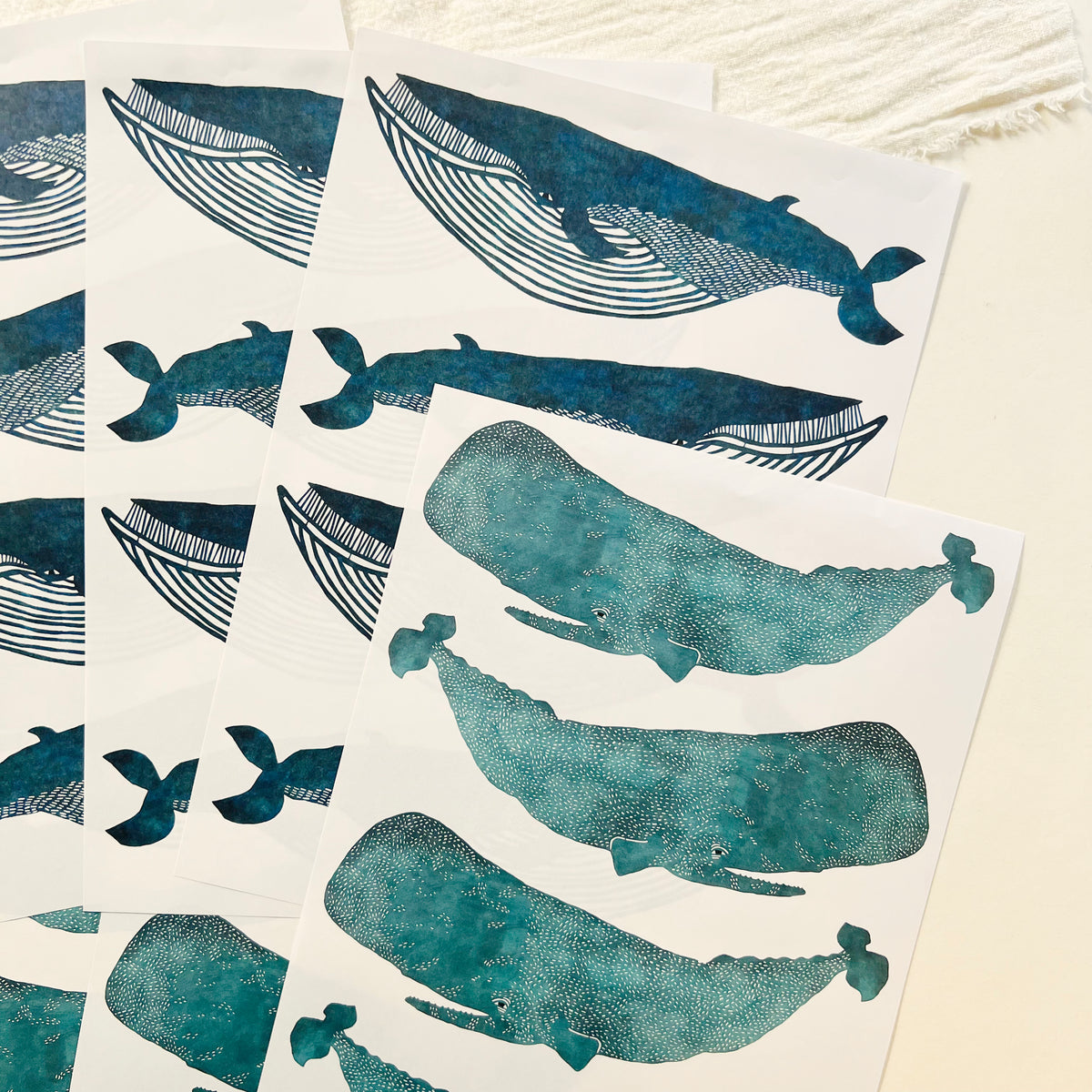 KATA KATA Wrapping Paper Sheets - Whales – niconeco zakkaya