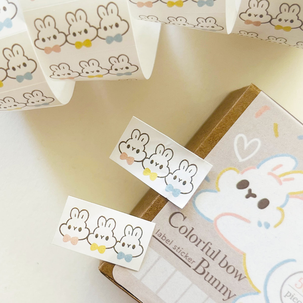 Pei Pei Studio Label Stickers - Colorful Bow Bunny – niconeco zakkaya