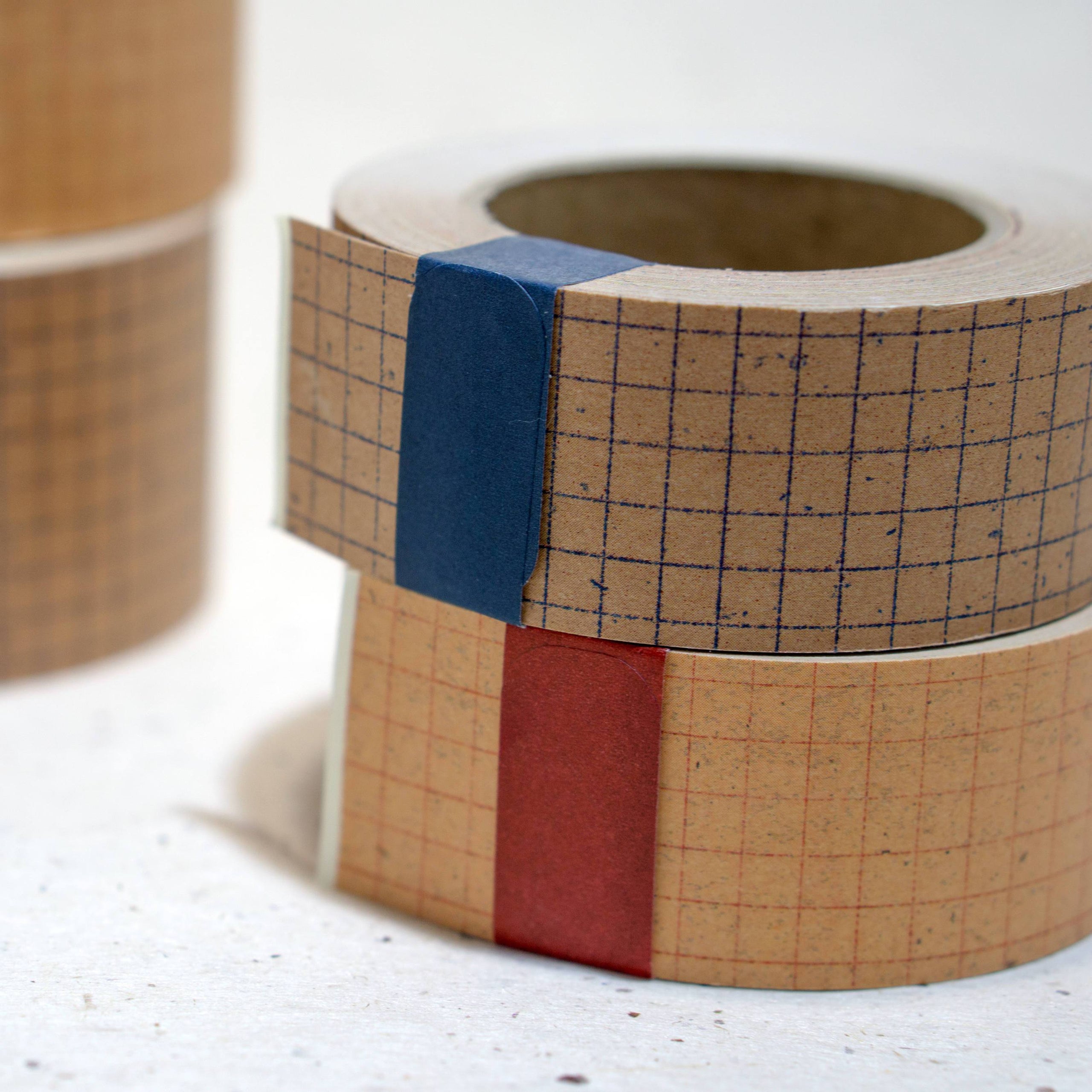Classiky Grid Kraft Paper Tape - Red/Blue – niconeco zakkaya