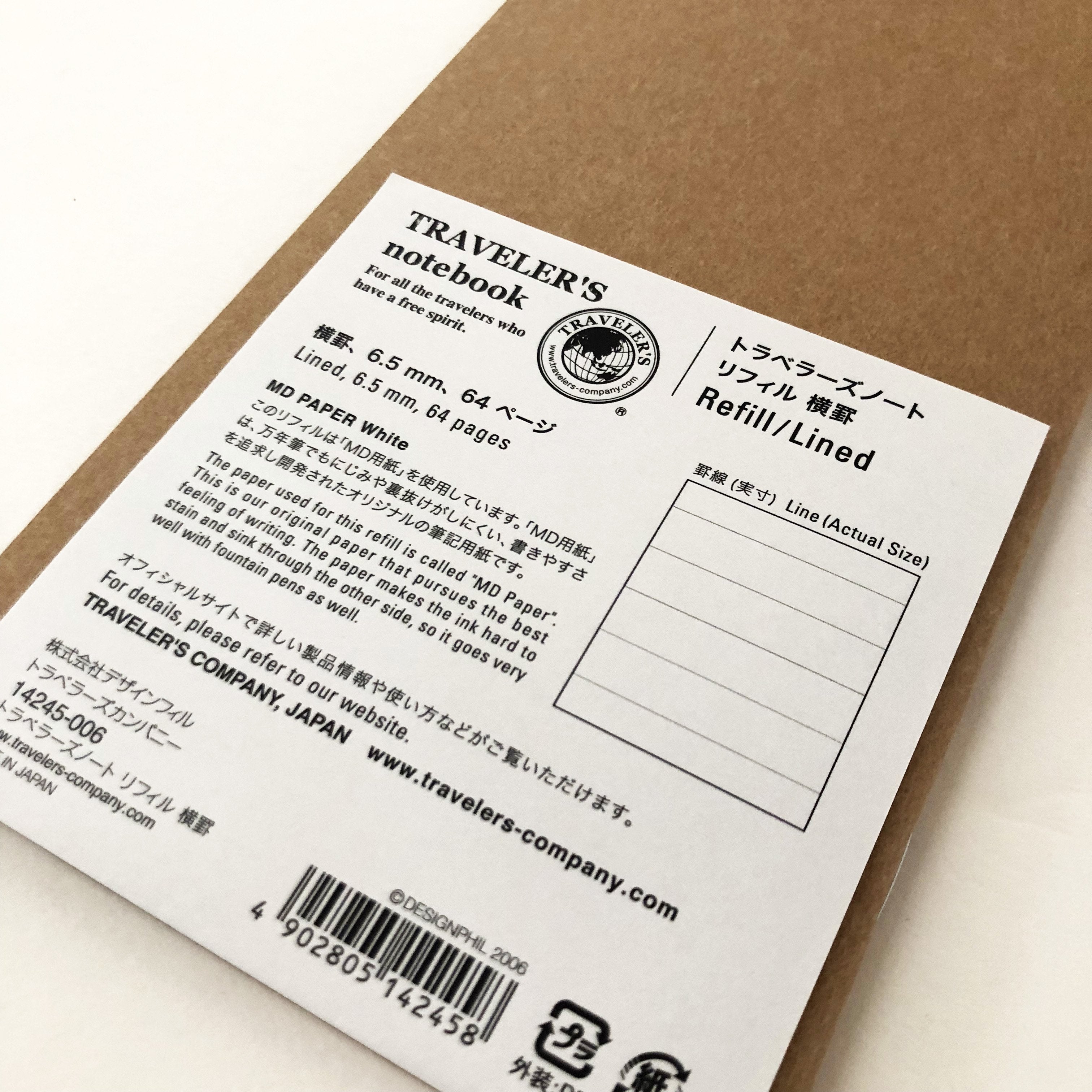 Traveler's Notebook 001 Lined Refill – niconeco zakkaya